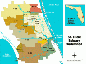 SFWMD canal and basin map. C-44 canal is the canal most southerly in ...